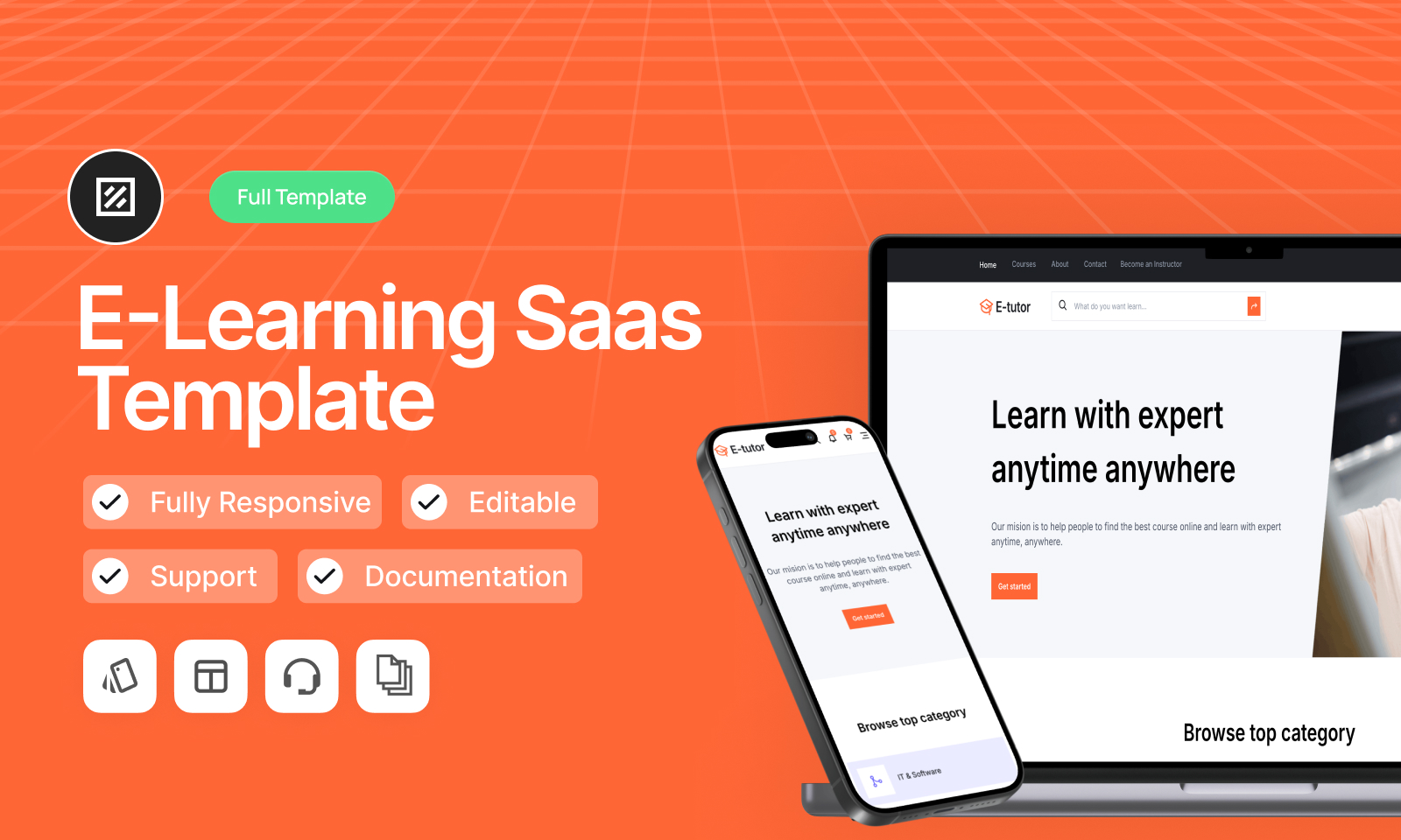 E-learning Saas Template Template | Bubble